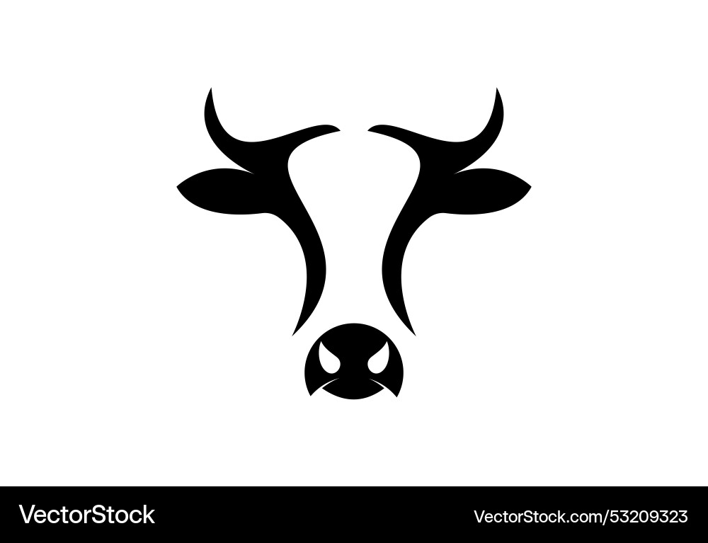 Cow cattle head logo icon design concept Vector Image