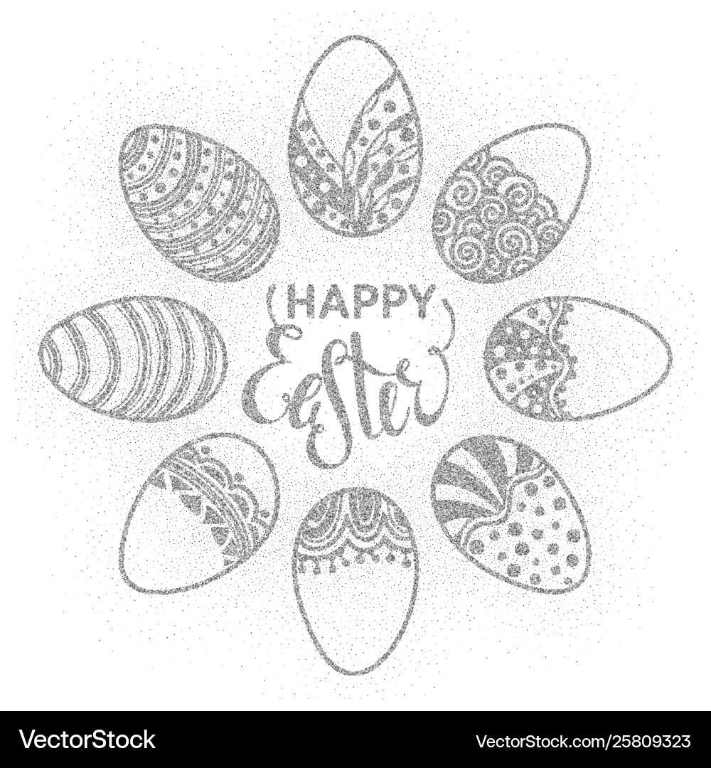 Easter doodle frame Royalty Free Vector Image - VectorStock