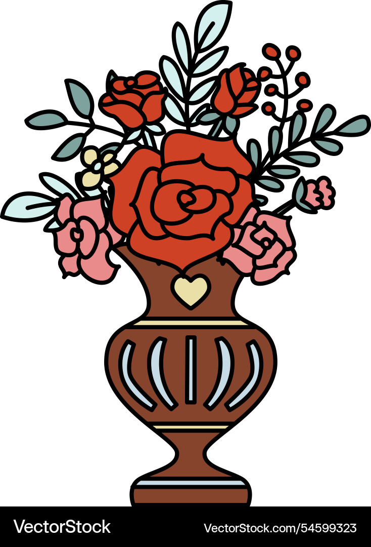 Elegant floral vase design Royalty Free Vector Image