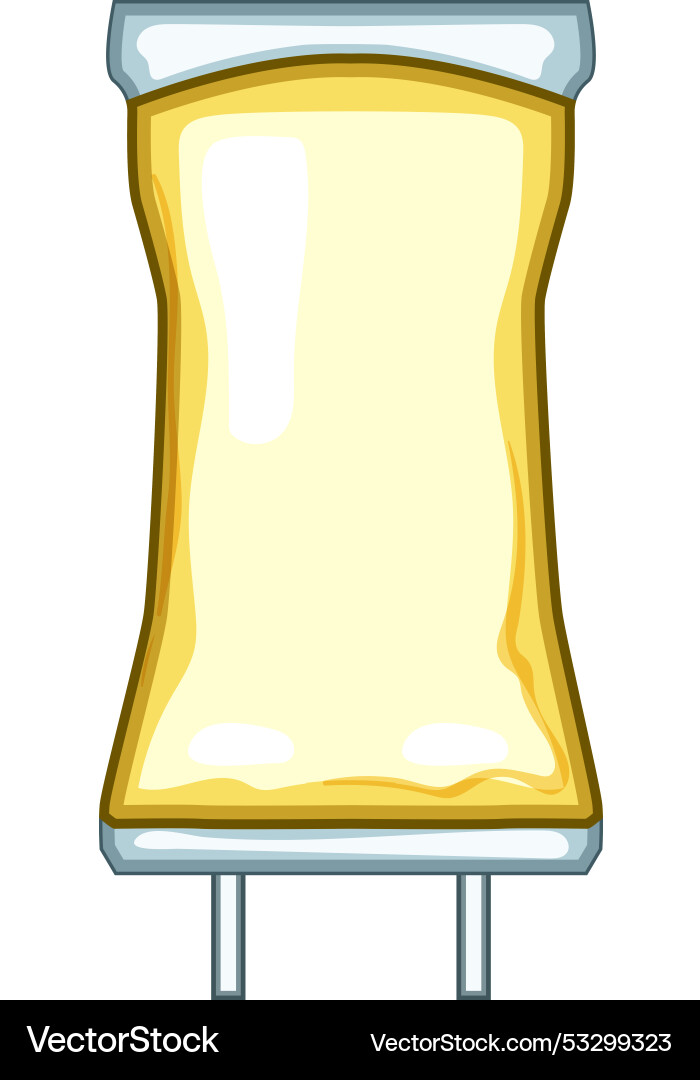 Fluid iv drip bag cartoon Royalty Free Vector Image