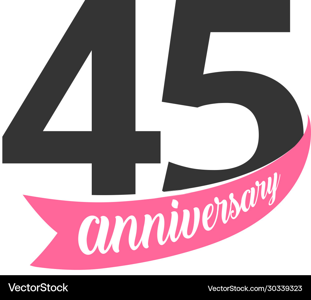 Forty fifth anniversary logo number 45 Royalty Free Vector