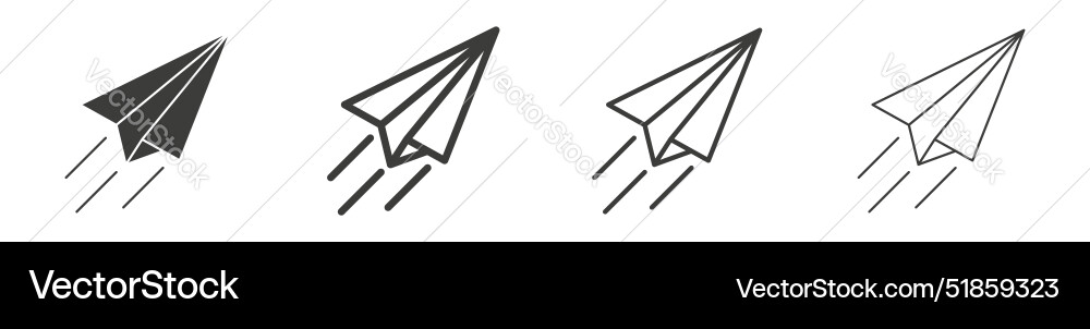 Paper plane icon set aeroplane Royalty Free Vector Image