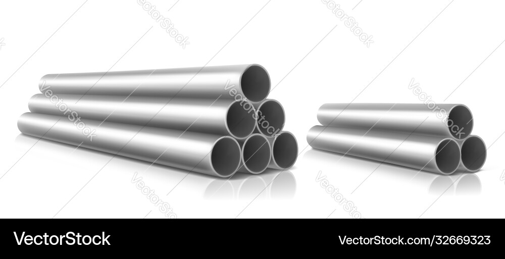 Steel Pipe Stack - Industrial Set Royalty Free Vector Image