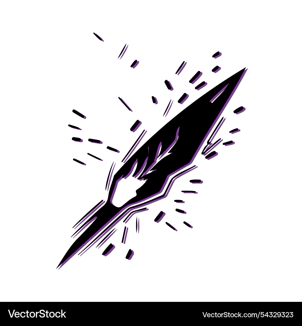 Stylized quill pen with burst effect concept Vector Image