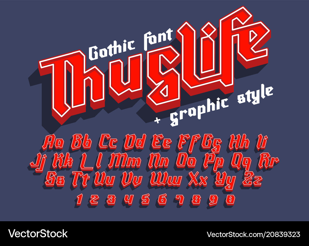 Thug life - decorative font with graphic style Vector Image