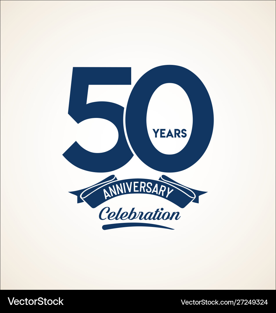 50 years anniversary black template background Vector Image