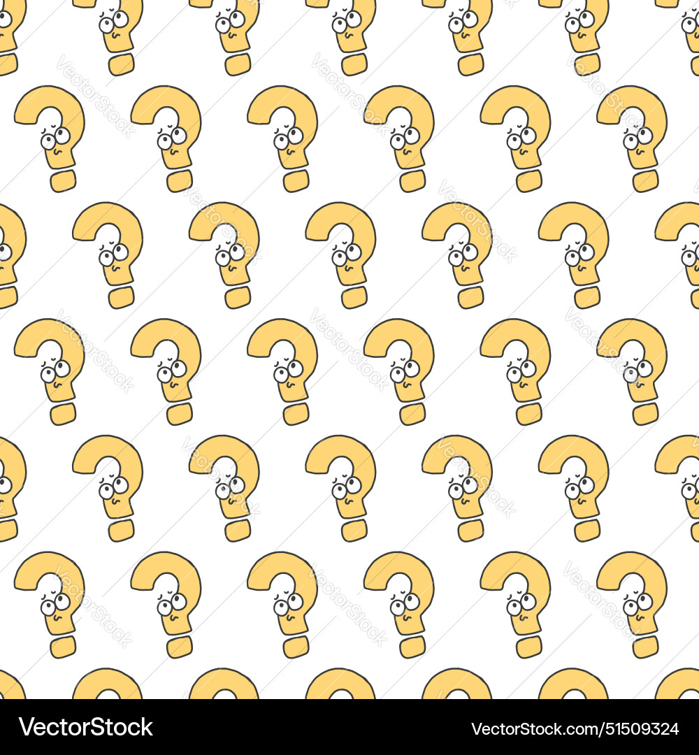 Cute brainstorm face question quest pattern Vector Image