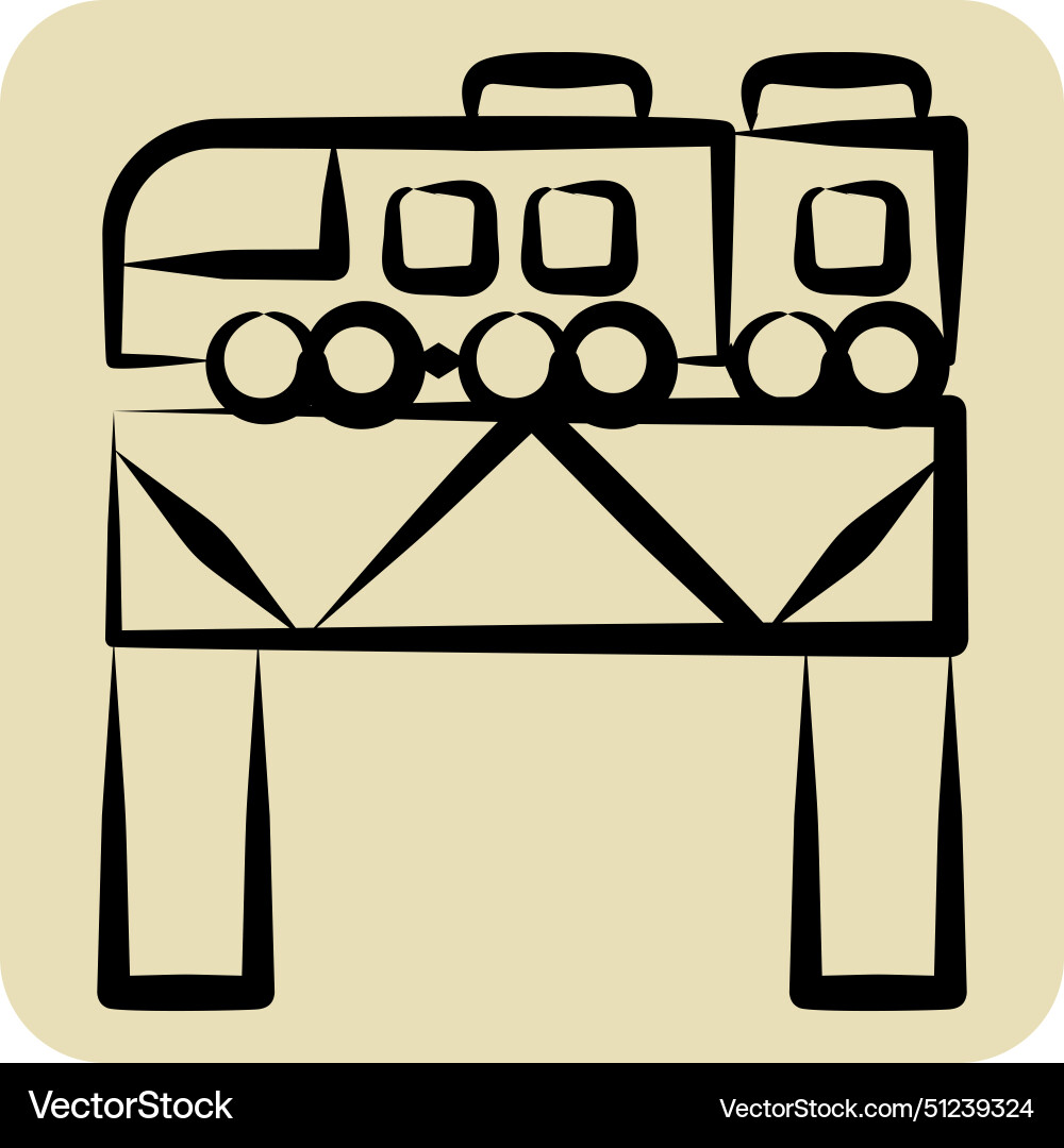 Icon bridge over the river train related Vector Image