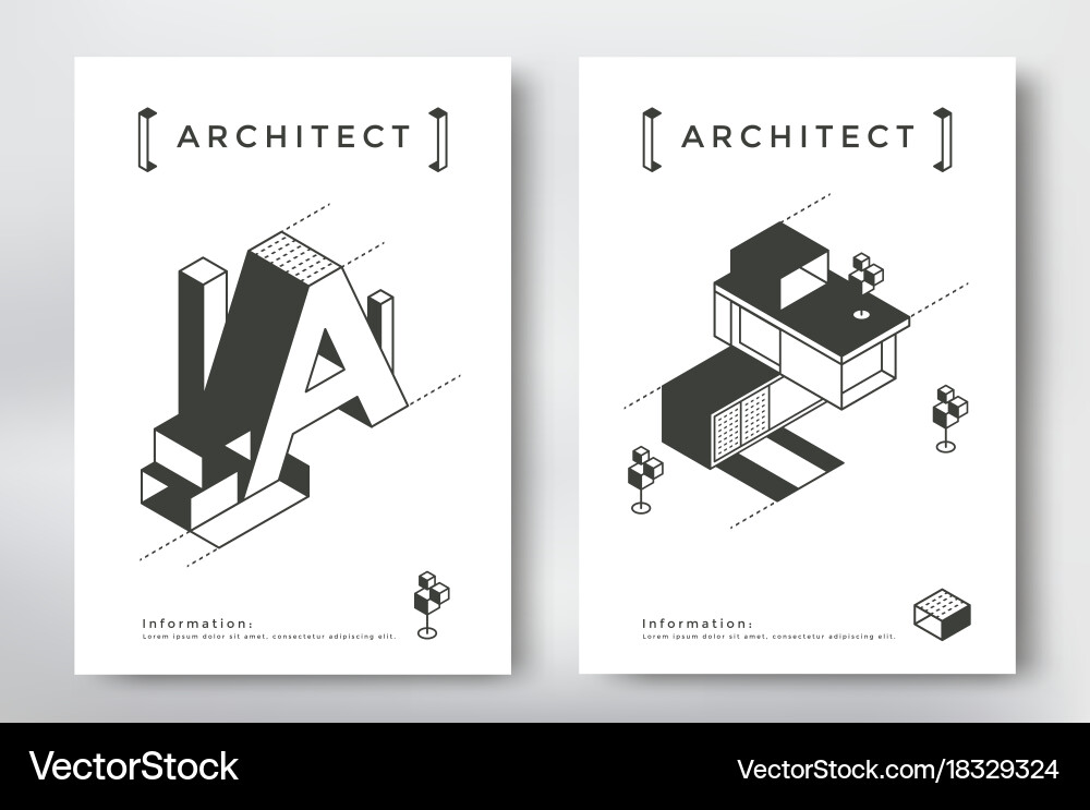 Isometric Building Cover Template Royalty Free Vector Image