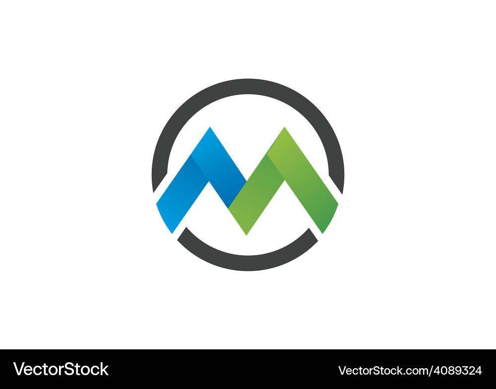 Letter m business round logo Royalty Free Vector Image