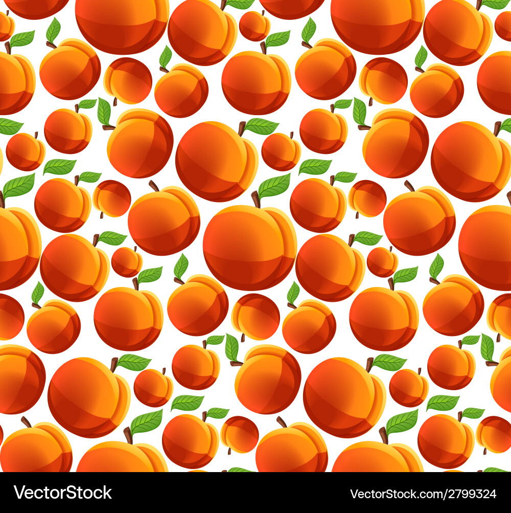 Peach seamless pattern Royalty Free Vector Image