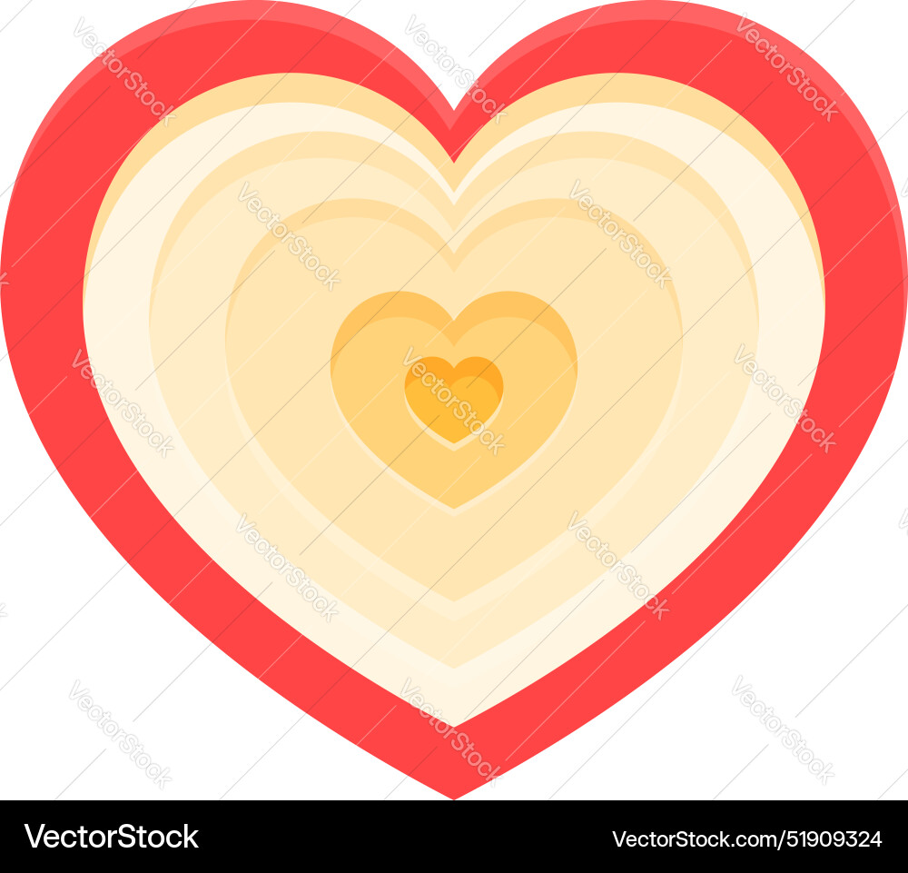 Red heart shape showing love and affection Vector Image