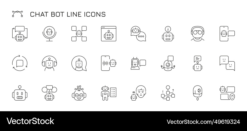 Smart Chatbot Icon Set Royalty Free Vector Image