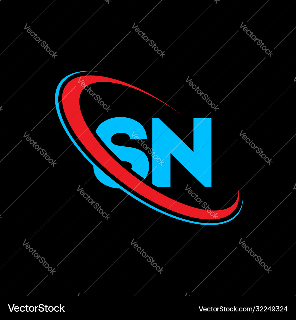 Sn s n letter logo design initial Royalty Free Vector Image