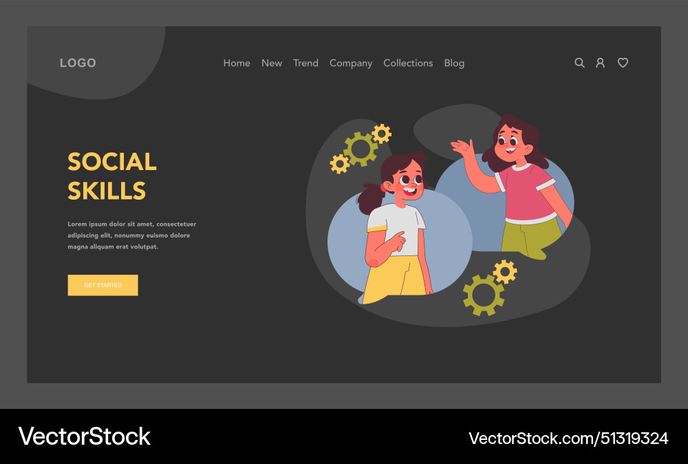 Social skills concept flat Royalty Free Vector Image