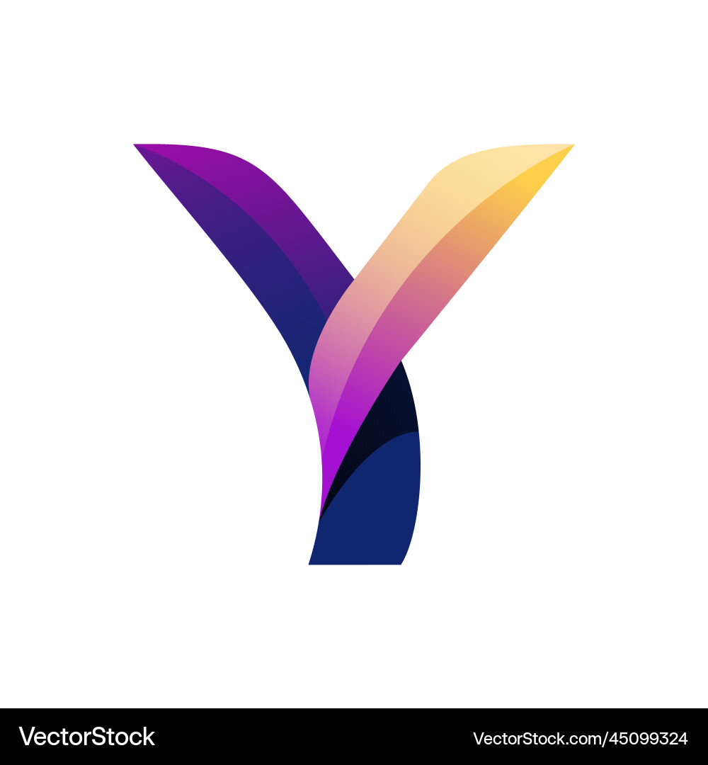 Y letter colorful logo gradient designs Royalty Free Vector