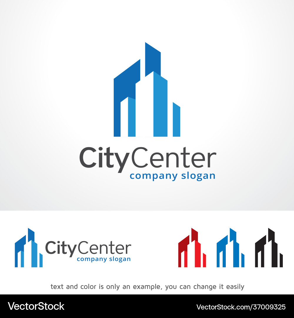 City center logo template design emblem Royalty Free Vector