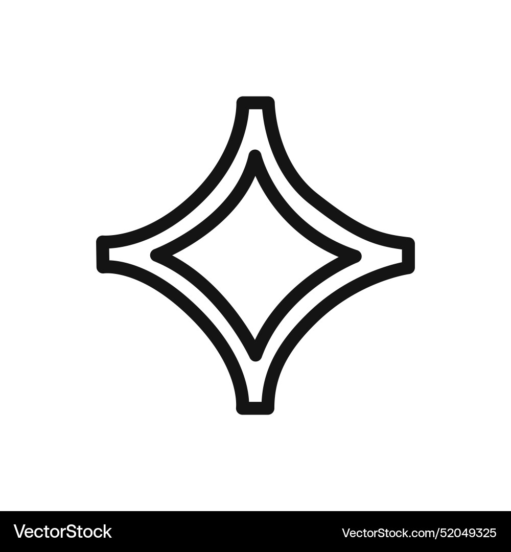 Diamond star icon linear graphics sign Royalty Free Vector