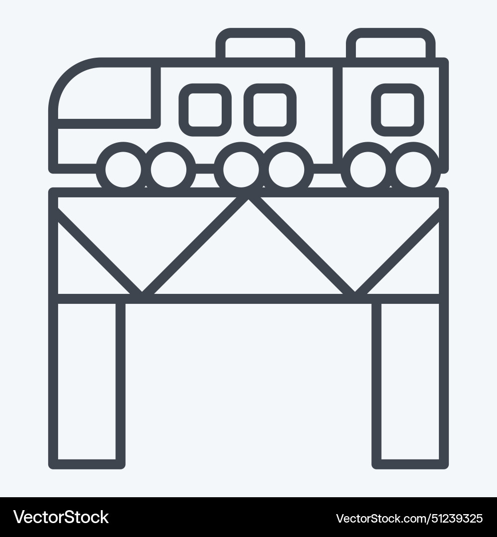 Icon bridge over the river train related Vector Image