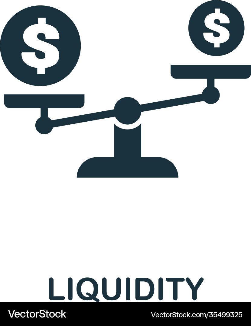 Liquidity icon premium style design from Vector Image