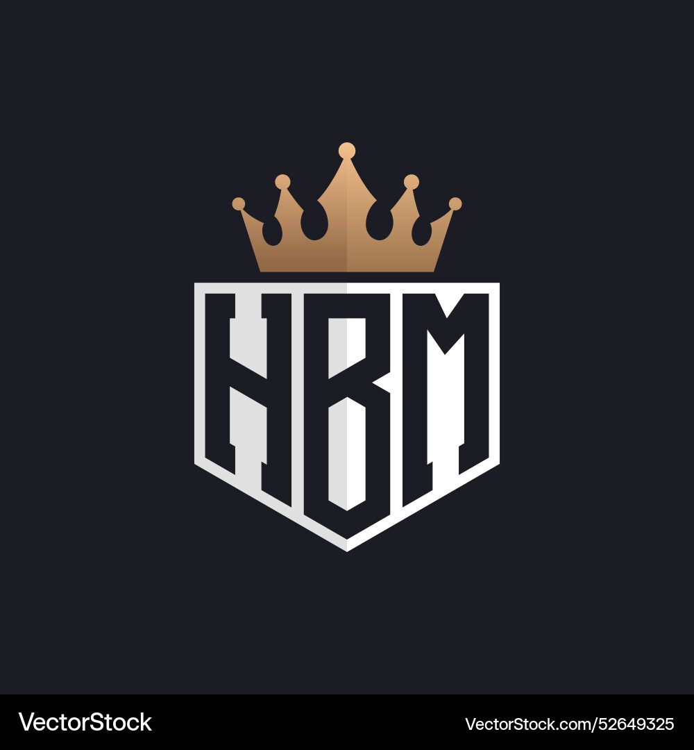 Luxury hbm logo with crown elegant initials Vector Image