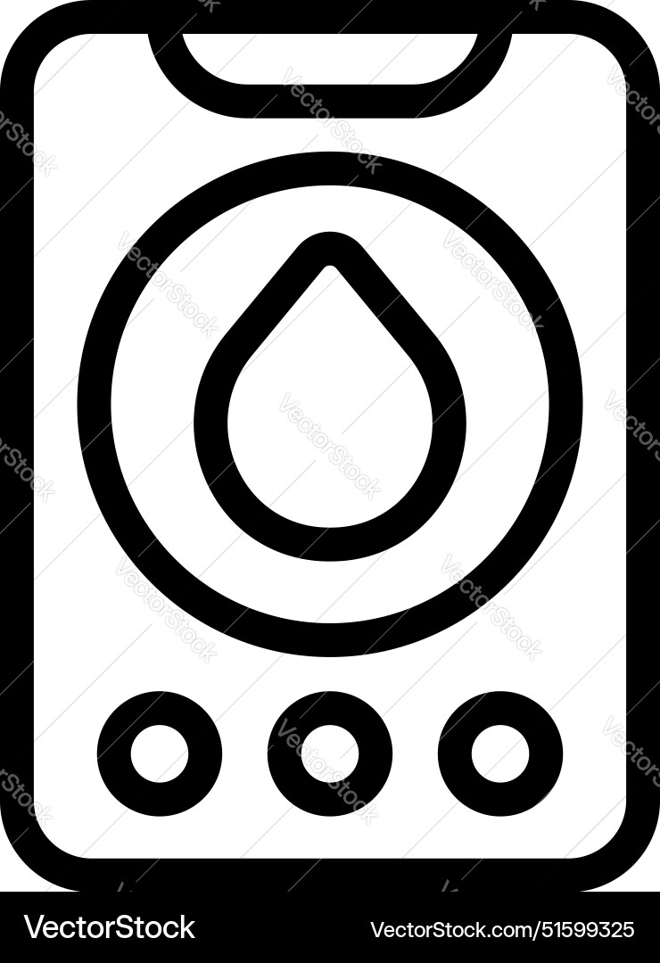 Mobile phone showing water drop icon for hydration