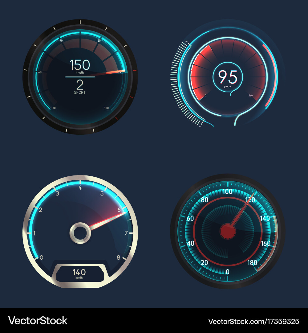 Modern Speedometer Gauges Royalty Free Vector Image