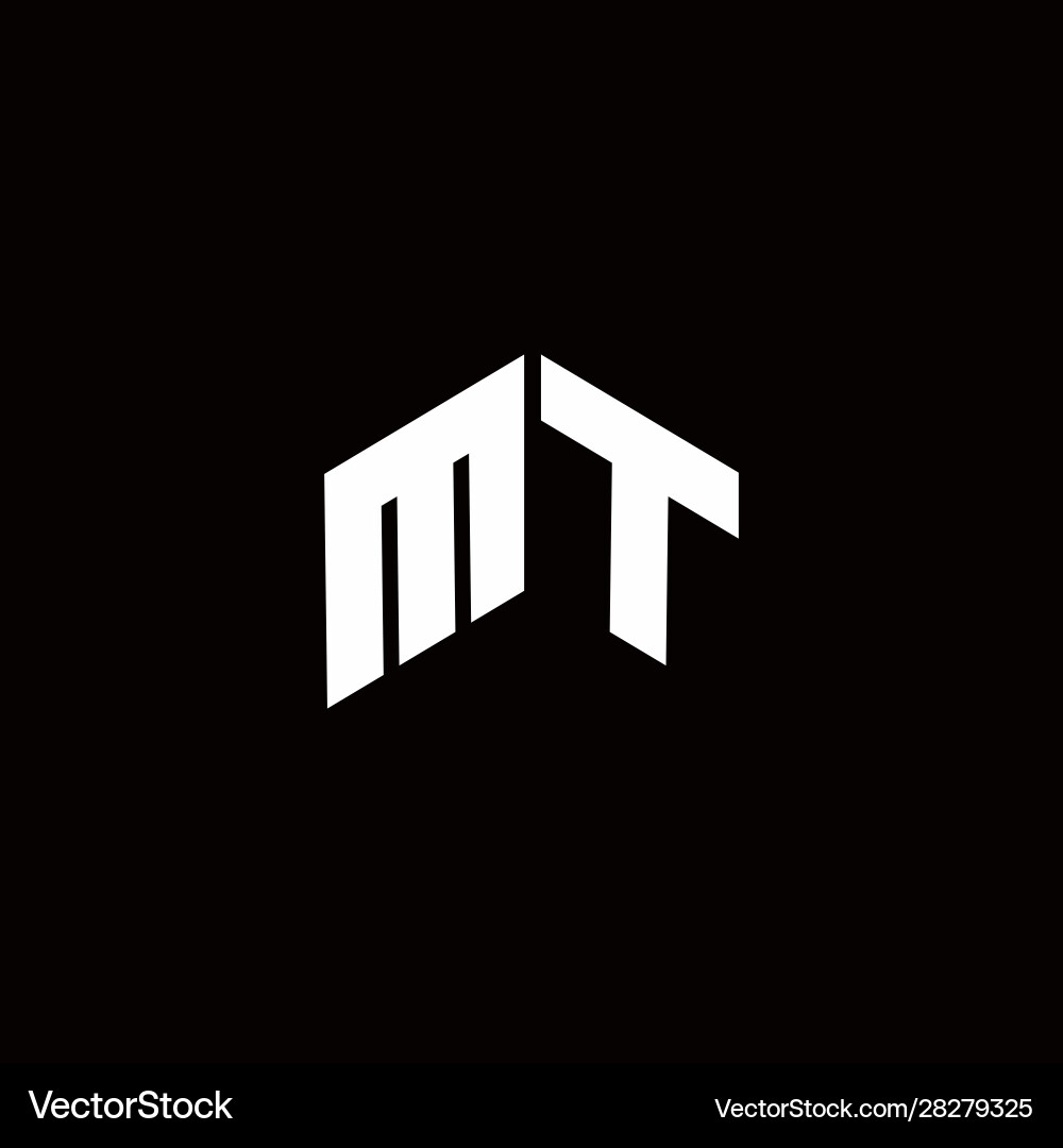 Mt logo monogram modern design template Royalty Free Vector