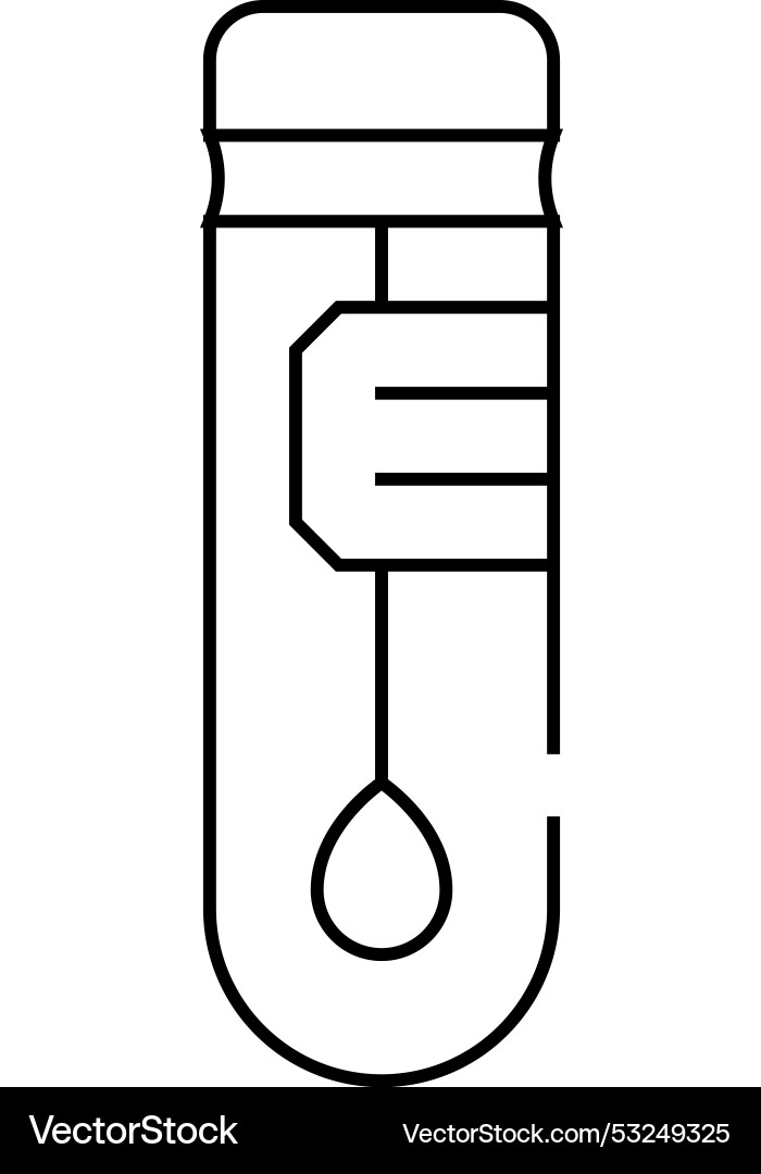 Stick in flask for analysis line icon Royalty Free Vector
