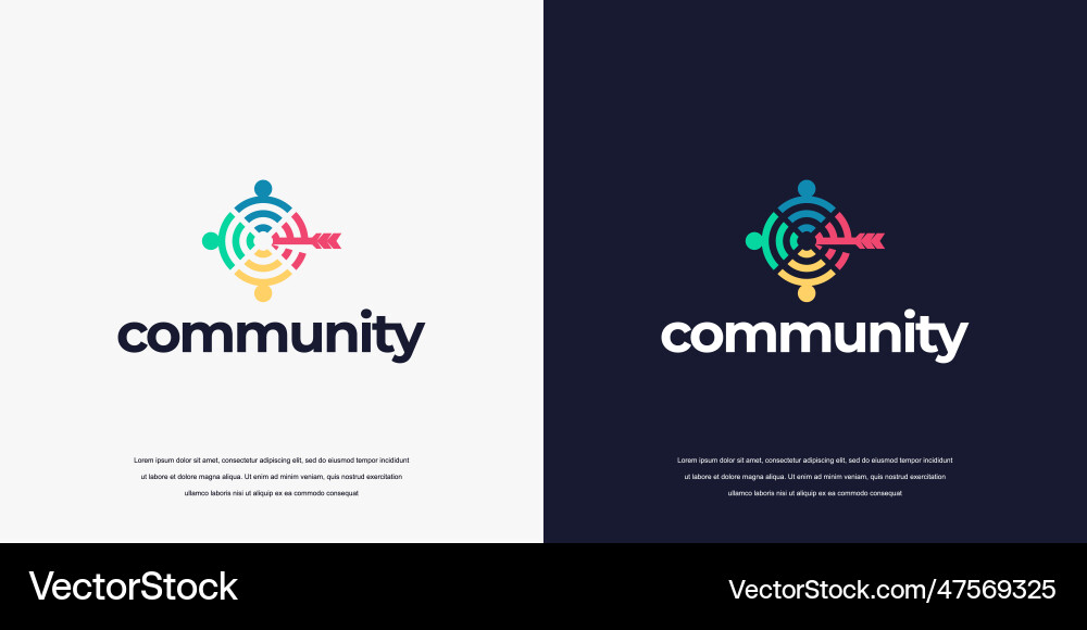 Target logo community circle Royalty Free Vector Image