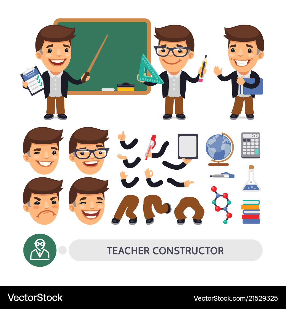 Teacher Character Set - Construction Royalty Free Vector