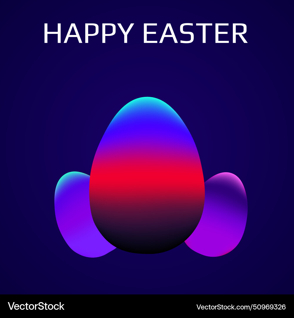 Abstract easter egg of colorful gradient on dark Vector Image