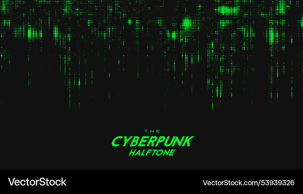 Abstract green cyberpunk halftone sound Royalty Free Vector