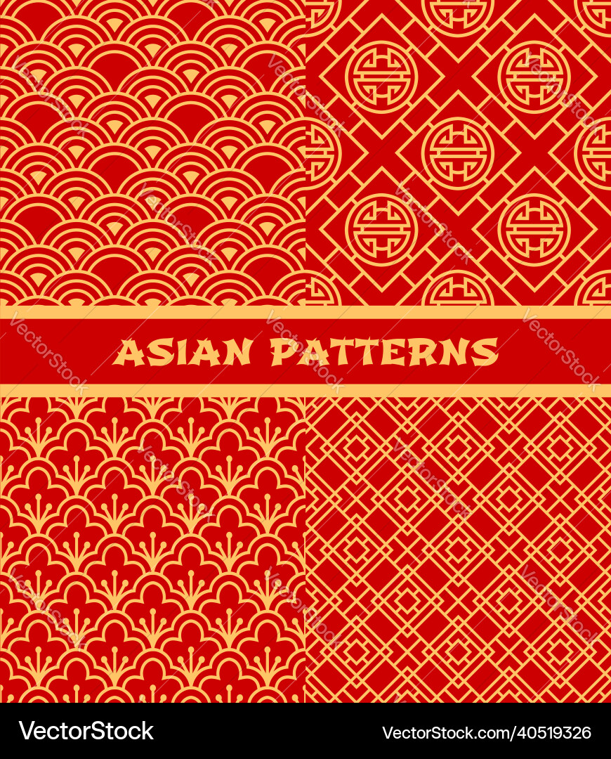 Asian Traditional Patterns Royalty Free Vector Image
