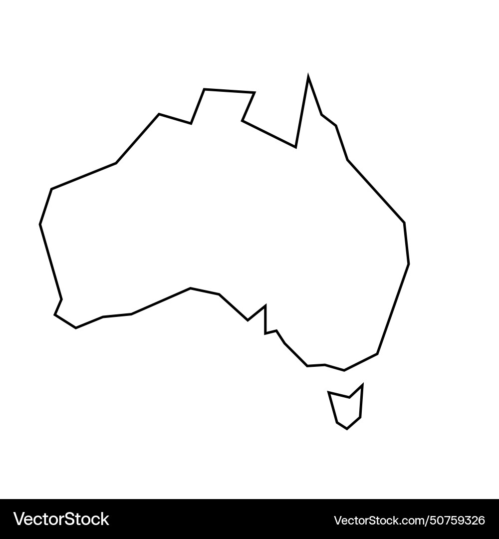 Australia country map thin outline icon Royalty Free Vector