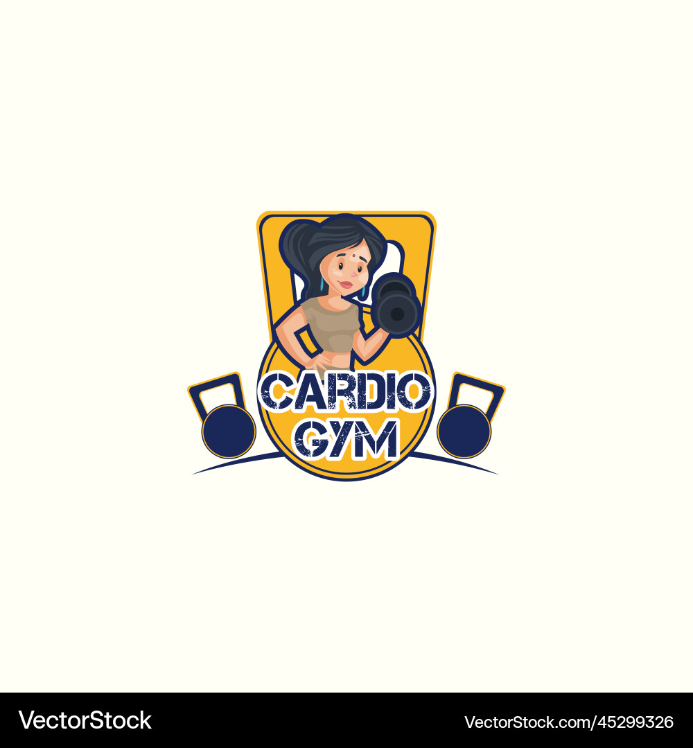 Cardio gym mascot logo Royalty Free Vector Image