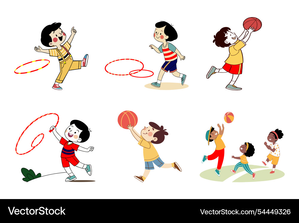Child playing basketball Royalty Free Vector Image
