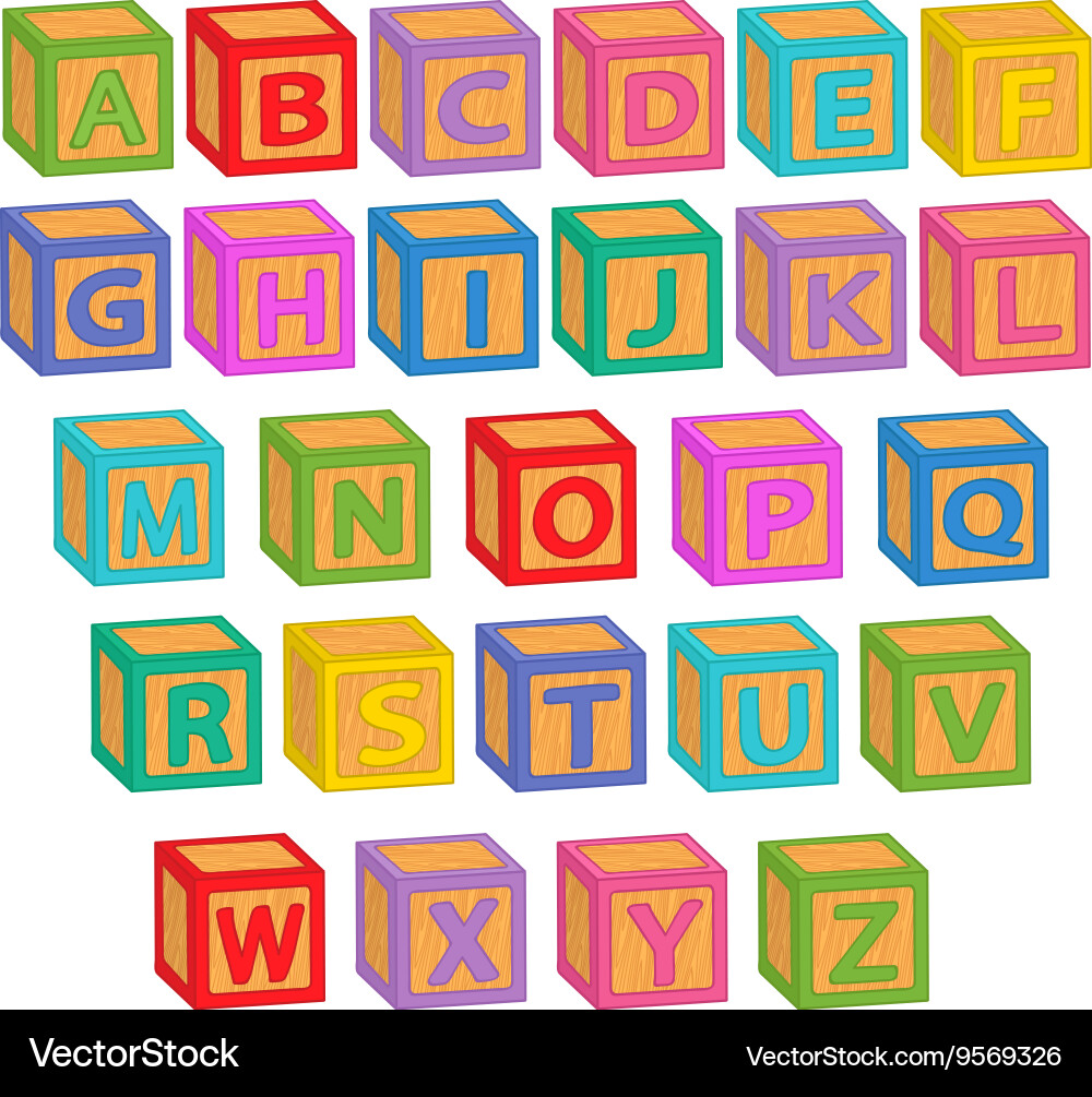 Colorful Alphabet Blocks Royalty Free Vector Image