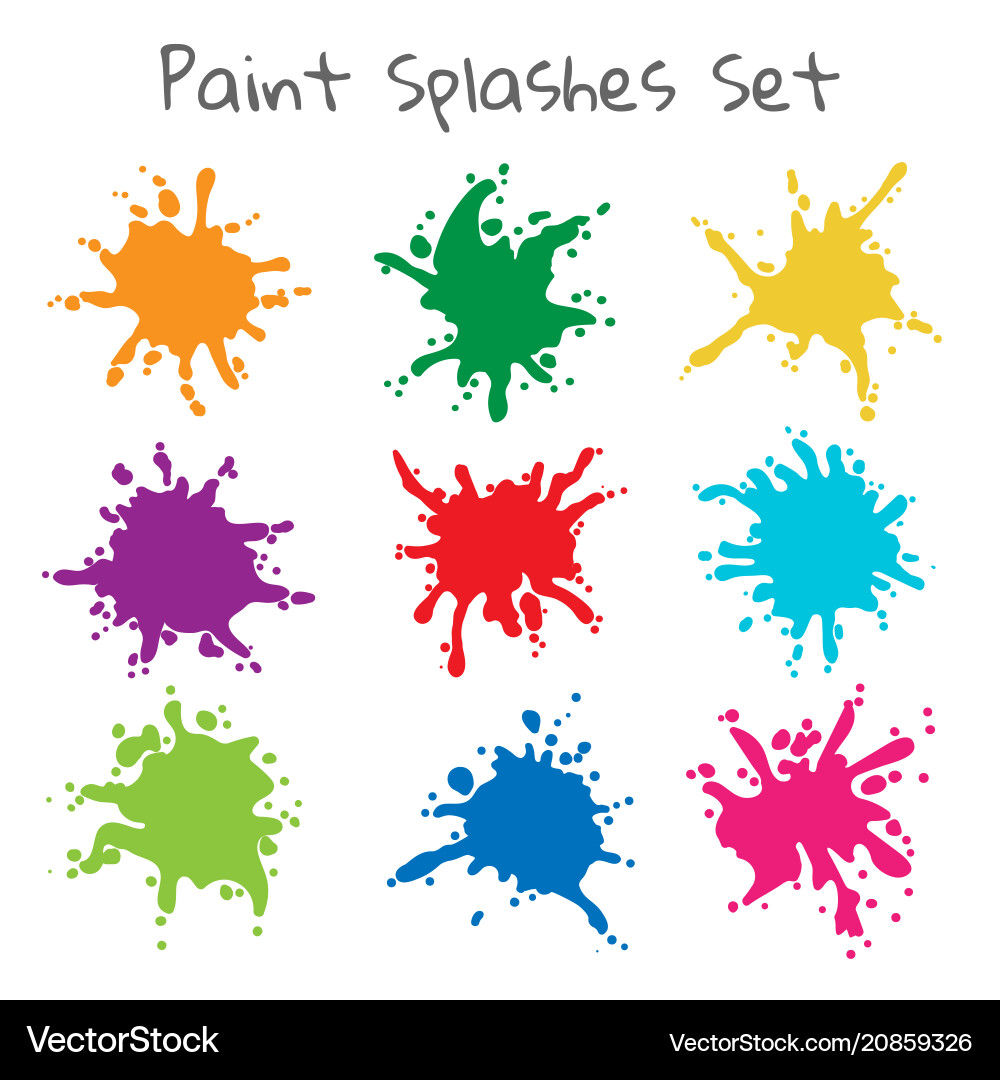 Colorful paint splatters Royalty Free Vector Image