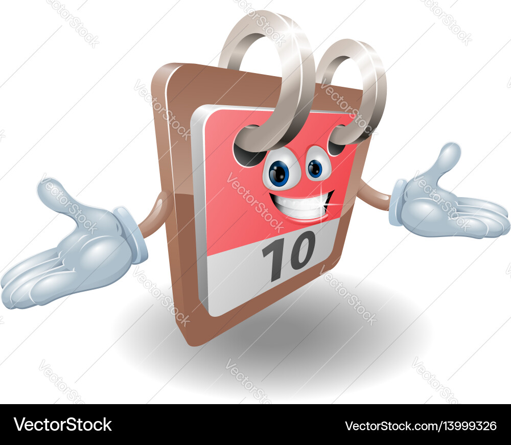 Desk calendar character Royalty Free Vector Image