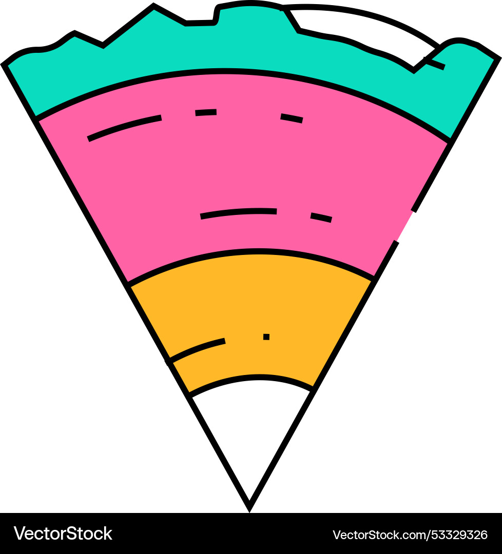 Earth structure icon color Royalty Free Vector Image