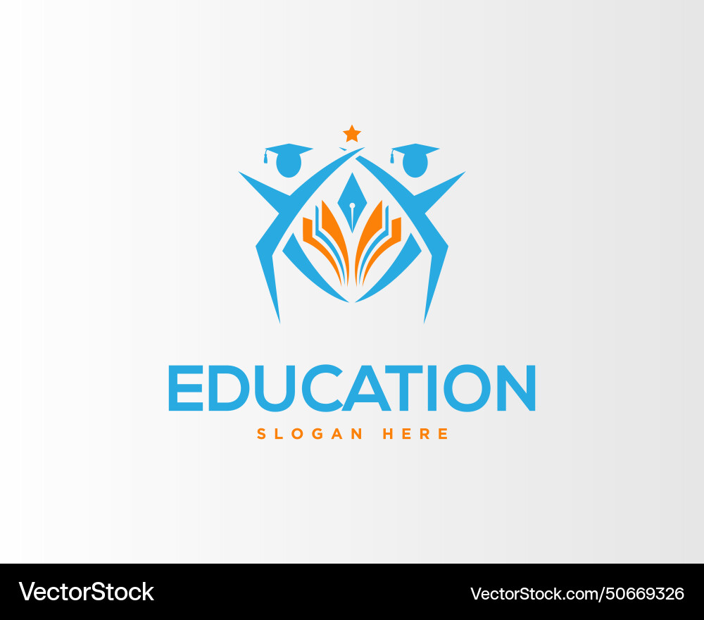 Education university logo design Royalty Free Vector Image