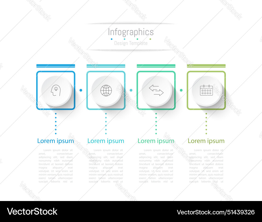 Infographic 4 options design elements Royalty Free Vector