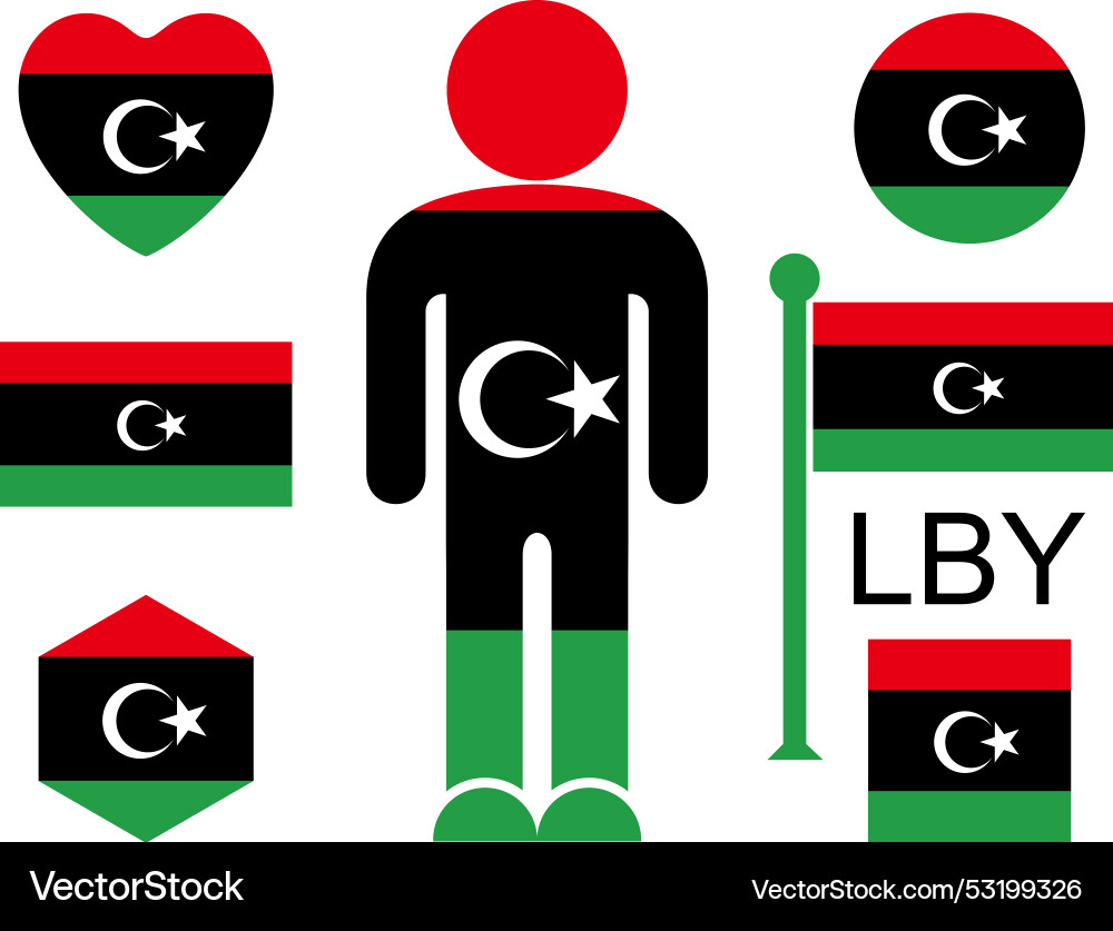 Libyan flag Royalty Free Vector Image - VectorStock