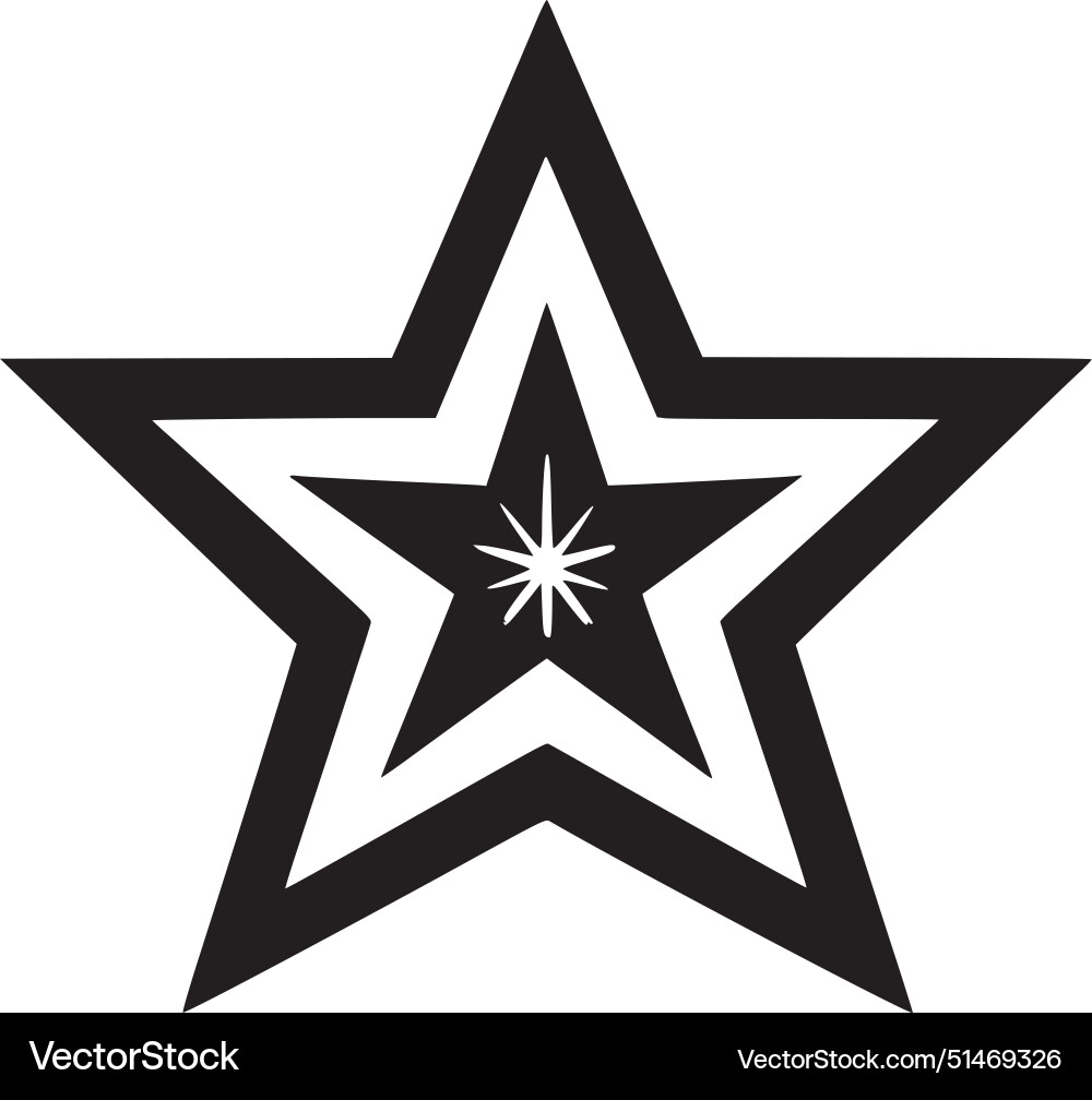 Star - black and white Royalty Free Vector Image