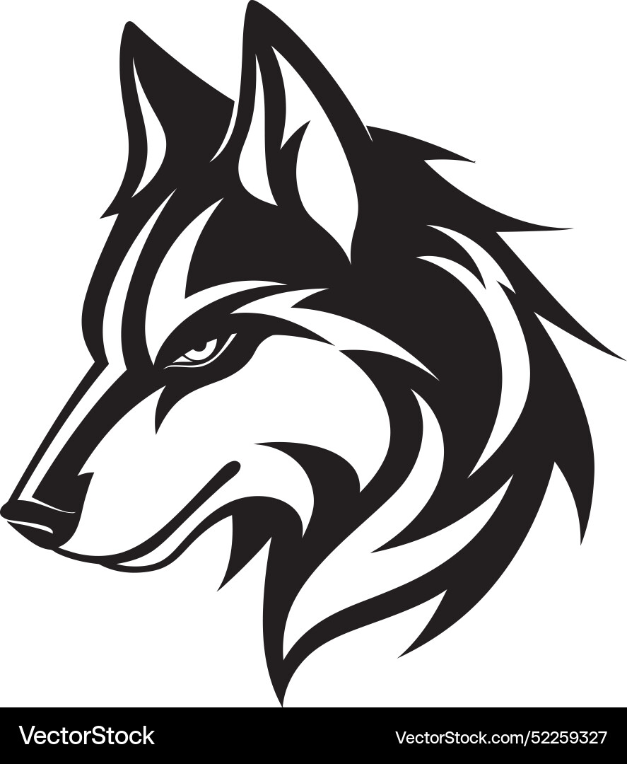 Abstract black wolf outlineelegant nighttime Vector Image