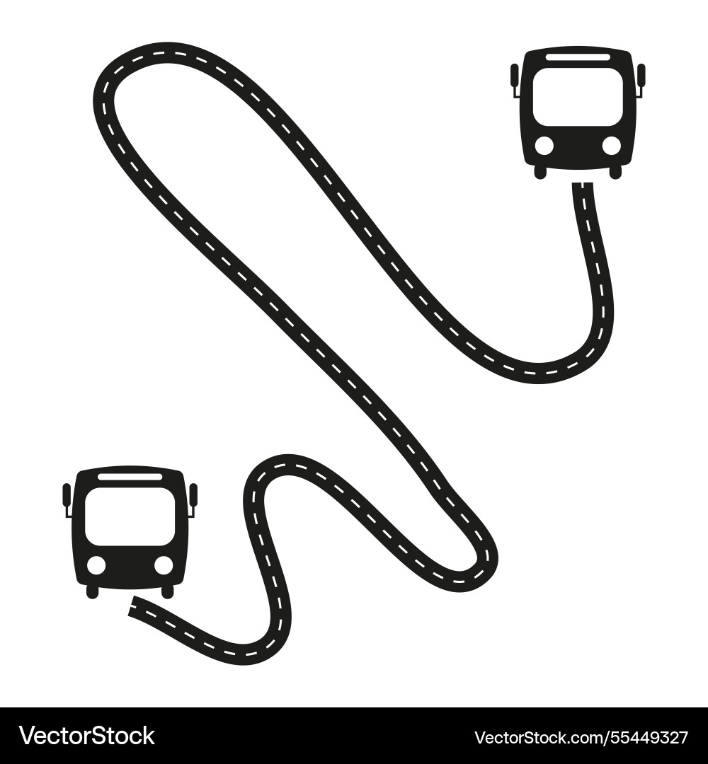 Bus route icon curved road symbol public Vector Image