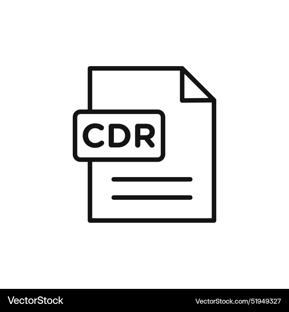 Cdr file document logo sign outline Royalty Free Vector