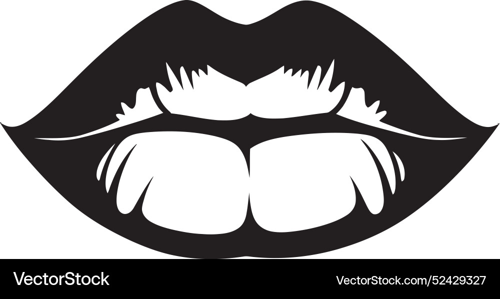 Chic charcoal kiss black lips design vogue Vector Image