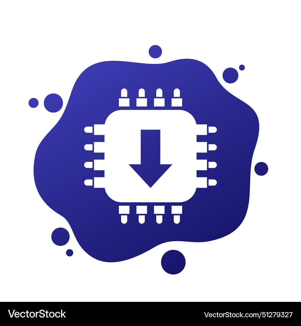 Firmware update icon with a chipset Royalty Free Vector Firmware update icon with a chipset Royalty Free Vector